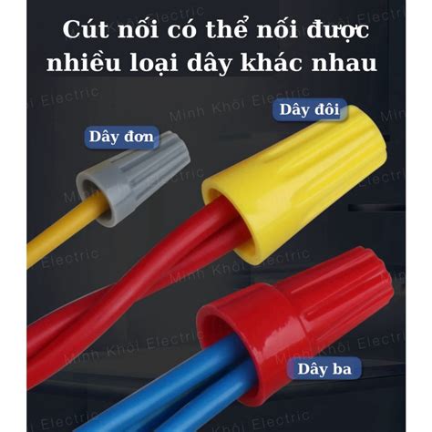 Cút Nối Dây Điện Nhanh Combo 100c đầu Cos Nối Xoắn Dây điện đầu Cốt