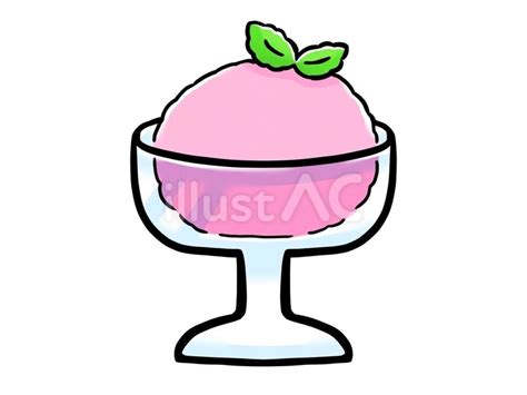 パフェグラスに入ったいちごアイスクリームイラスト No 23760526｜無料イラスト・フリー素材なら「イラストac」