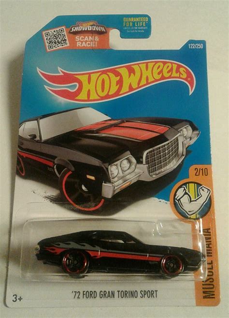 Hot Wheels 2016 Muscle Mania 72 Ford Gran Torino Sport Black 122