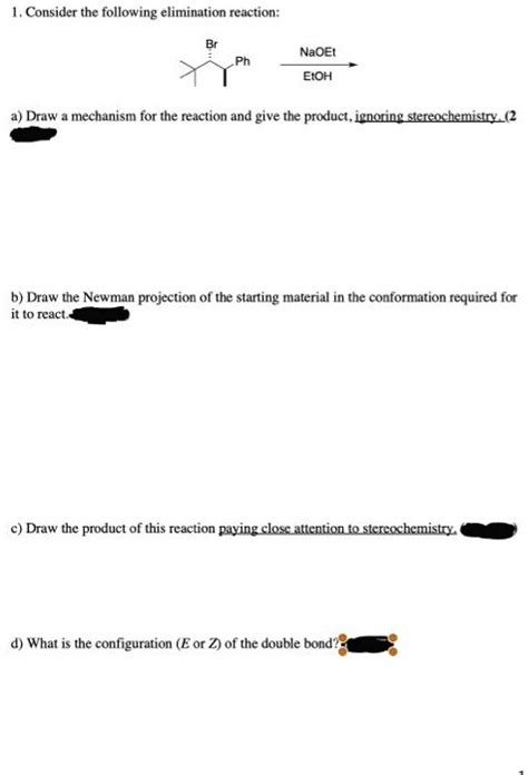 SOLVED:Consider the following elimination reaction: NaOEt EtoH Draw mechanism for the reaction ...