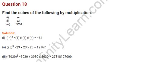 Extra Questions Cubes And Cube Roots Class 8 Maths Chapter 7