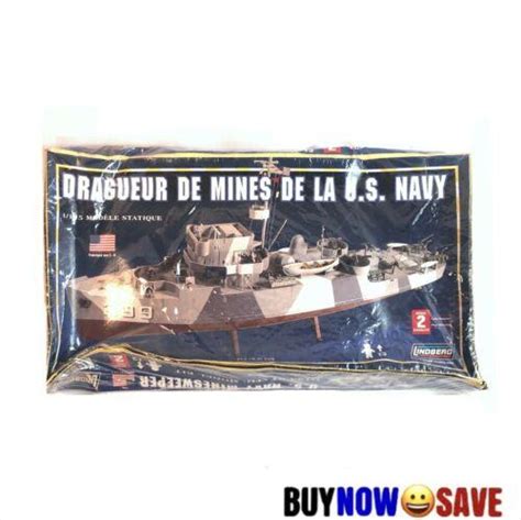 Lindberg 1 125 Scale Us Navy Minesweeper Plastic Ship Model Kit 70830