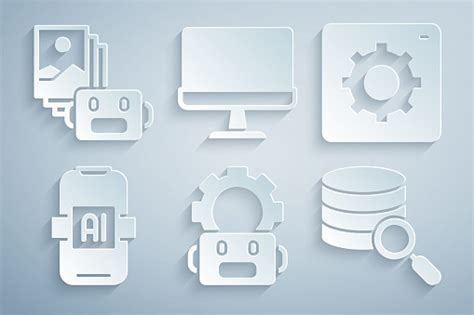 Set Robot Setting Computer Api Interface Artificial Intelligence Ai Server Monitor And Robot