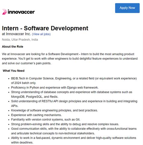 Innovaccer Mass Hiring 2024 For Intern Software Development Be B
