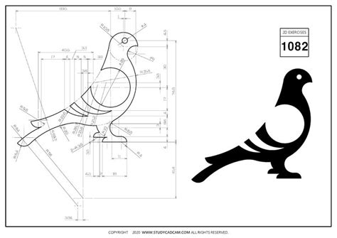 2D CAD EXERCISES 1082 STUDYCADCAM Autocad Isometric Drawing
