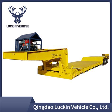 Gooseneck Beaver Tail Heavy Duty Lowbed Lowboy Heavy Truck Semi Trailer