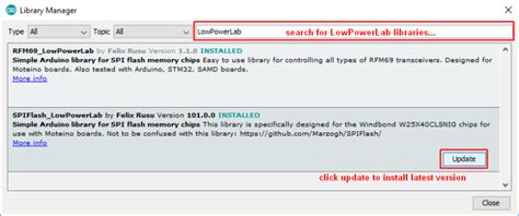 RFM69 And SPIFlash Libraries Released Via Arduino LibraryManager