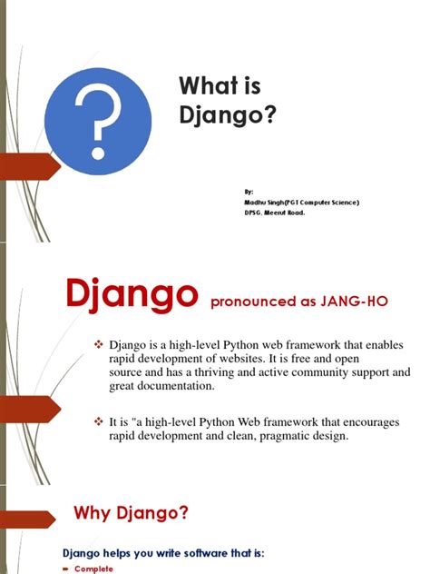 what is django by madhu singh pgt computer science dpsg meerut