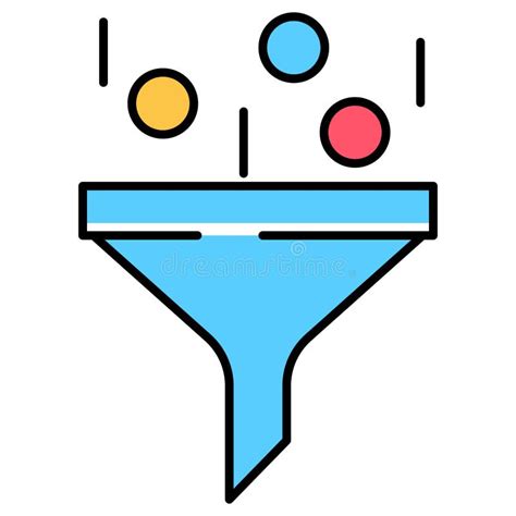 Funnel Data Filtering Line Style Icon Design Stock Vector Illustration Of Symbol Technology
