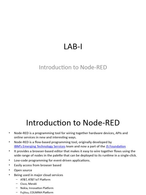 class i introduction to node red pdf software development