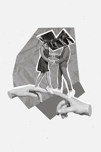 크리 에이 티브 사진 3d 콜라주 작품 포스터 엽서 아름 다운 커플 기념일 축하 기념일 절연 그림 배경 감정에 대한 스톡 사진 및 기타 이미지 Istock