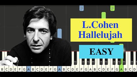 Leonard Cohen Hallelujah Easy Piano Tutorial YouTube