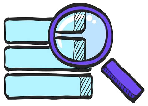 Premium Vector Database Search Icon In Hand Drawn Color Vector Illustration