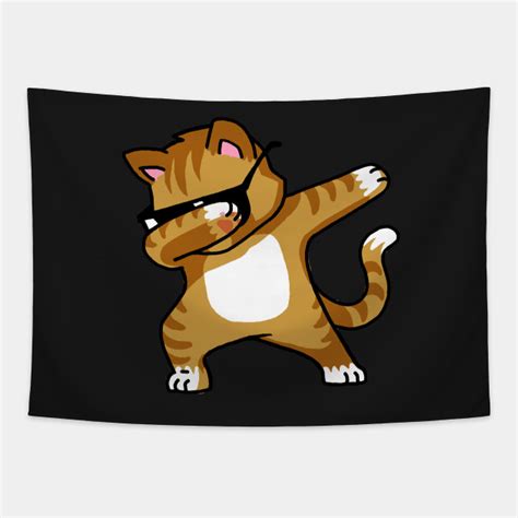 Dabbing Cat Funny Shirt Dab Hip Hop Dabbing Kitten Dabbing Tapestry