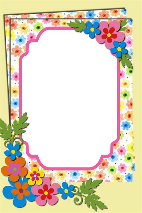 Floral Border Design Decorative Png Frame