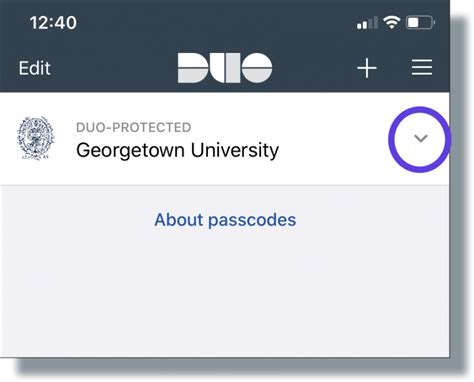 Obtaining A Passcode From The Duo Mobile App University Information Services Georgetown