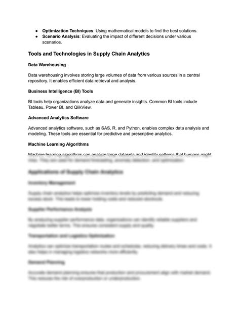Solution Understanding Supply Chain Analytics A Comprehensive Guide