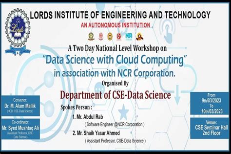 Ds With Cloud Computing Lords Institute Of Engineering And Technology