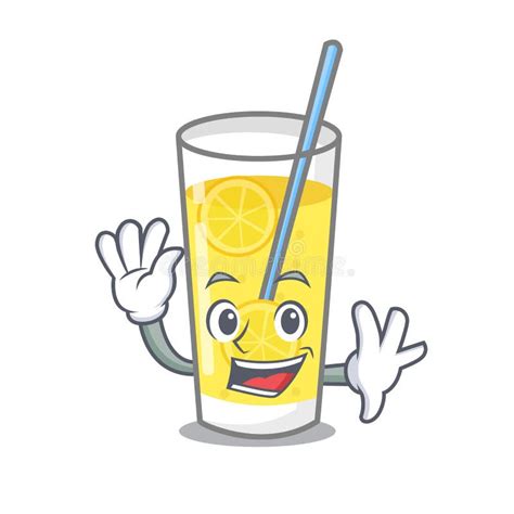 Waving Lemonade Character Cartoon Style Stock Vector Illustration Of