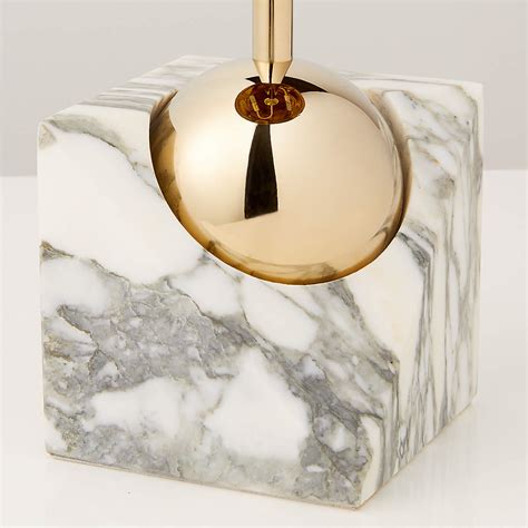Venus Champagne Metal Dome Table Lamp With White Marble Base Reviews