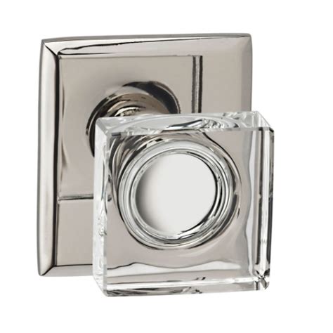 Omnia 956rt Glass Door Knob Set With Rectangular Rose From The Prodigy