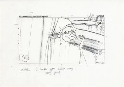 THUMBELINA DON BLUTH 1994 Production Animation Model Layout Sheet Copy