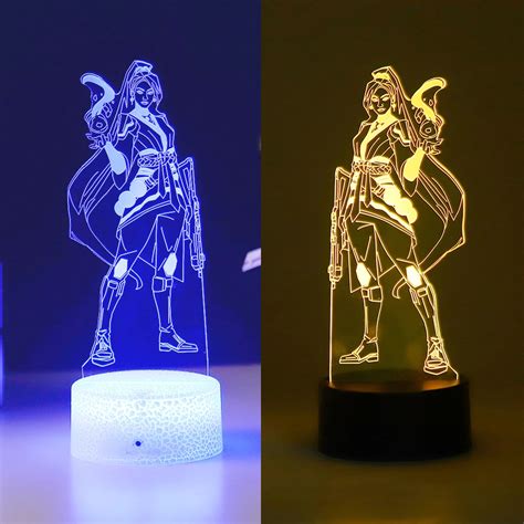발로란트 세이지 3d Led 야간 조명 어린이 애니메이션 게임 듀얼 컬러풀 일몰 램프 어린이 침실 장식 환상 생일 선물 오멘 Aliexpress
