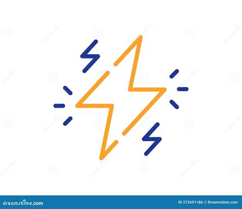 Power Line Icon Flash Electric Energy Sign Vector Stock Vector