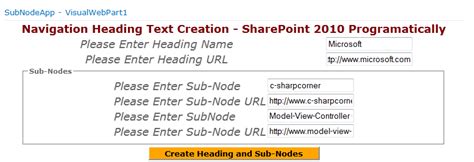 Create Navigation Heading With Sub Nodes In Sharepoint
