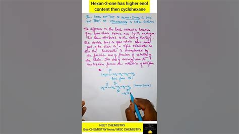Hexan 2 One Has Higher Enol Content Than Cyclohexanone Shorts Neet