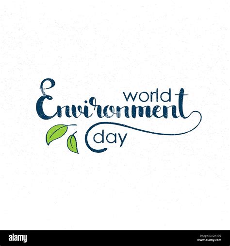 World Environment Day Handwritten Lettering Modern Vector Hand Drawn Calligraphy With Grunge