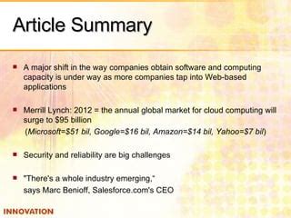 How Cloud Computing Is Changing The World PPT