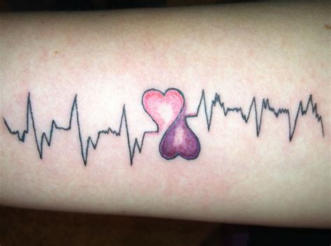 EKG Tattoo I Want This With One Side My Heartbeat And The Other Side