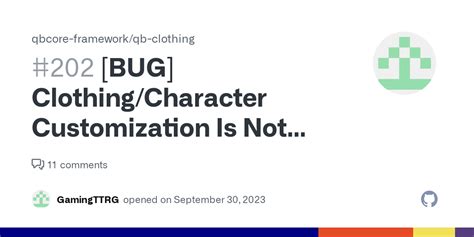 Bug Clothingcharacter Customization Is Not Working · Issue 202