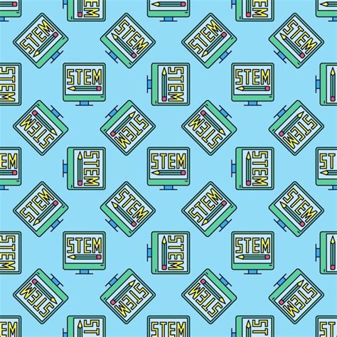 Premium Vector Stem Computer Vector Pc Colored Seamless Pattern