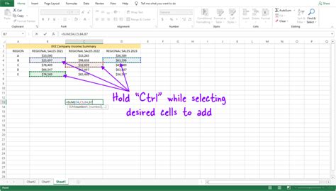 Adding Multiple Cells In Excel Easy Steps