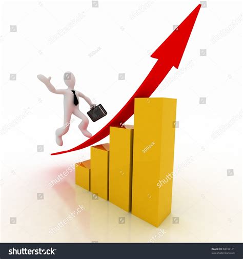 D Man Running On Red Arrow Stock Illustration Shutterstock