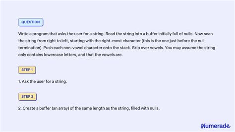 Solved Write A Program That Asks The User For A String Read The