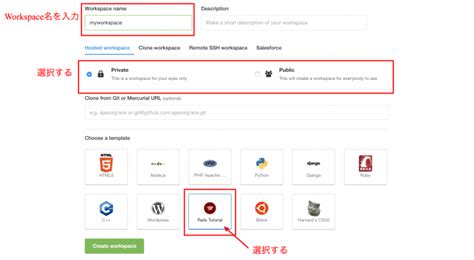 Cloud9でworkspaceを作る方法 Ruby On Rails 始めました