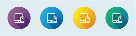 Tablet Line Icon In Flat Design Style Device Signs Vector Illustration