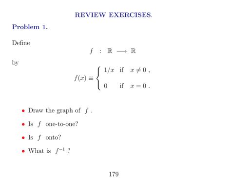 Coen 231 Lecture 12 Review Exercises Problem 1 Define F R −→ R