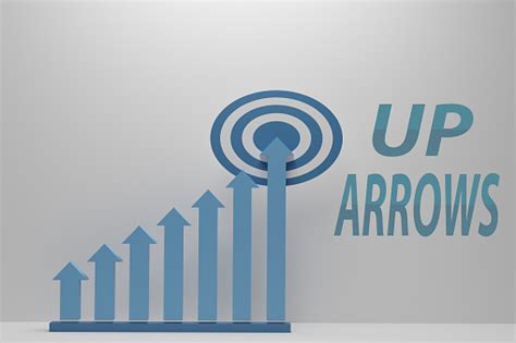 파란색 화살표는 흰색 배경의 막대 그래프에서 대상을 향해 천천히 있습니다 비즈니스 야심 찬 목표 또는 비즈니스 성장의 성공으로 가는 길 3d 아이소메트릭 벡터 그림입니다 3