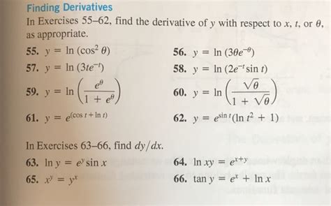 Solved Finding Derivatives In Exercises 55 62 Find The