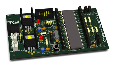 Atmega1284 Development Board With 5v And 3 3v Fast Mode I2c Interfaces And Power Oz Robotics