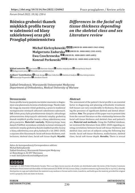 Pdf Differences In The Facial Soft Tissue Thickness Depending On The