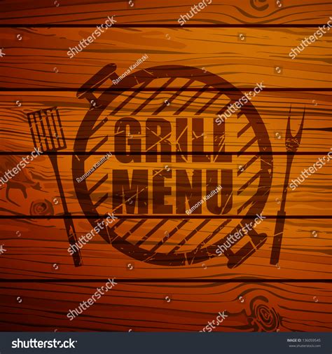 Vector Illustration Grill Menu Design Template Stock Vector Royalty