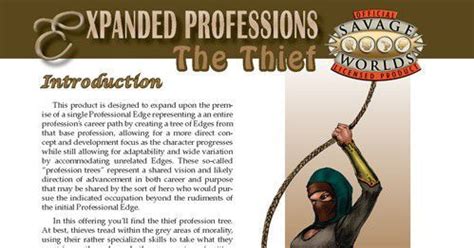 Expanded Professions The Thief Rpg Item Rpggeek