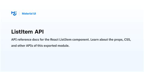 Listitem Api Material Ui