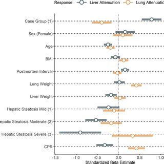 Overview Of The Beta Coefficients Of The Regression Models As A Measure