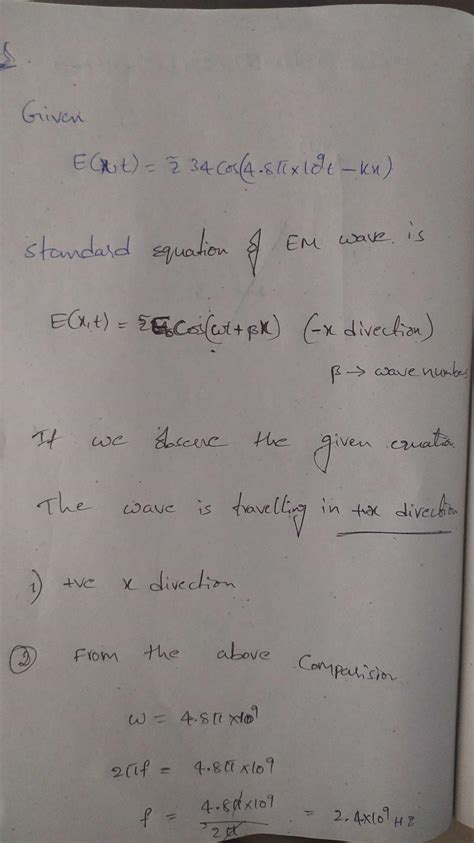 Solved The Electric Field Of A Uniform Plane Wave In Free Space Is
